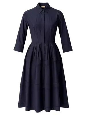 Alaïa Long Sleeve Pleated Midi Dress - Black