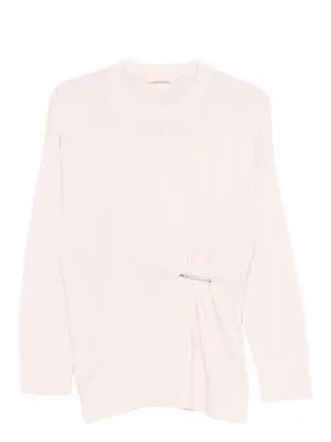 TWINSET Twinset Gathered Sweater With Front Pleating White