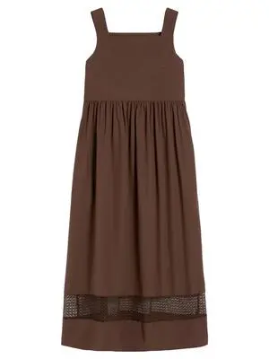 Max Mara Lace Trimmed Ankle-length Dress - Chocolate