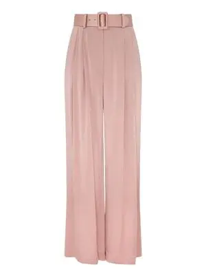 Zimmermann Pleated Full Length Trousers - Dusty Rose