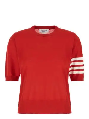 Thom Browne Striped Sleeve T-shirt - Red