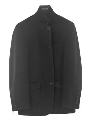 Karl Lagerfeld Single-breasted Stand-neck Casual Coat - Black