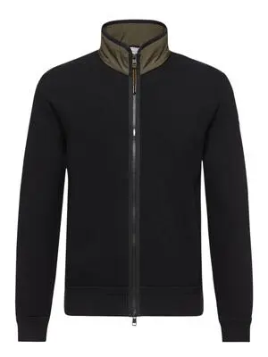 Moncler Zip-up Cardigan With Logo Patch - Black