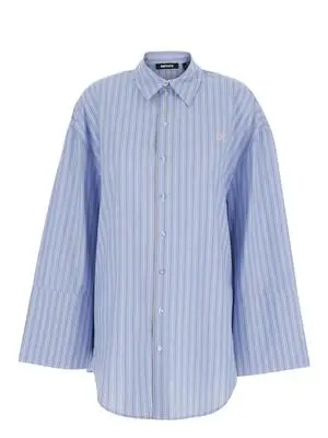 ROTATE BY BIRGER CHRISTENSEN Oversized Pinstriped Shirt - Blue
