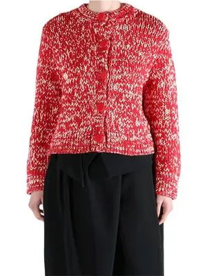 Dries Van Noten Crew Neck Cardigan - Red