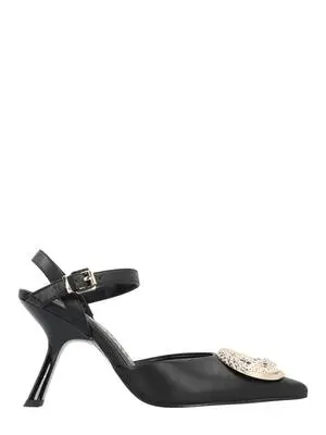 Just Cavalli Embellished Pointed Toe Ankle Strap Sandals - Black