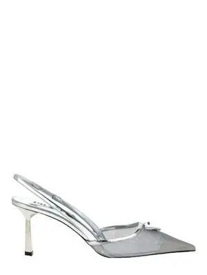 Prada Mesh-panelled Slingback Pumps - Silver