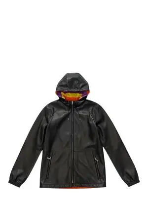 Loewe Hooded Leather Casual Jacket - Black