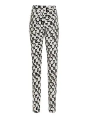 WE11DONE Logo Pattern Knitted Leggings