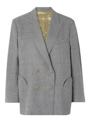 BLAZÉ MILANO Houndstooth Double-breasted Blazer - Gray