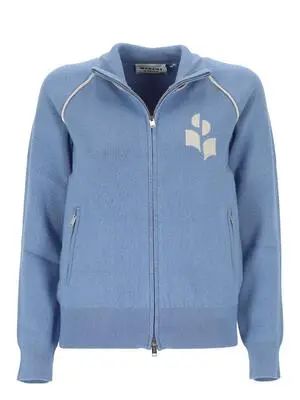 Isabel Marant Étoile Zip-up Cardigan With Logo Detail - Blue