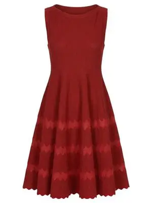 Alaïa A-line Knit Dress - Red