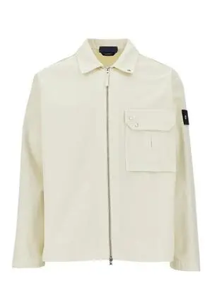 Stone Island Zipped Denim Overshirt - Beige
