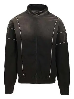 Off-White Logo Embroidered Zip-up Jacket - Black