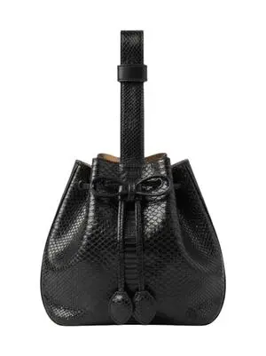 Alaïa Drawstring Bucket Bag - Black