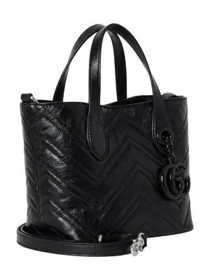 Gucci Matelassé Logo Charm Tote Bag - Black