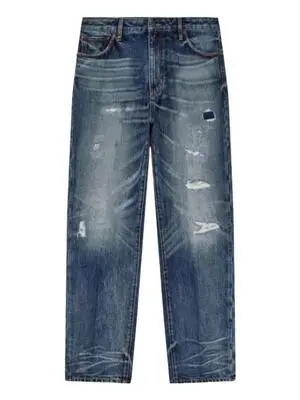 Emporio Armani Distressed Straight Leg Jeans - Blue