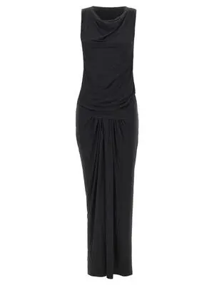 ENTIRE STUDIOS Sleeveless Draped Maxi Dress - Black