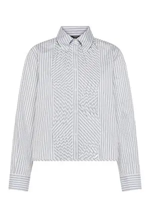 Seventy Ruffled Striped Shirt - Blue