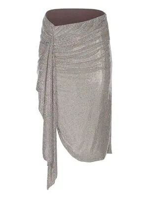 Giuseppe Di Morabito Embellished Asymmetrical Draped Skirt - Gray
