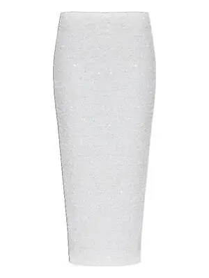 ROTATE BY BIRGER CHRISTENSEN Sequin-embellished Midi Pencil Skirt - White