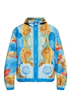 Versace Pattern-printed Hooded Jacket - Blue