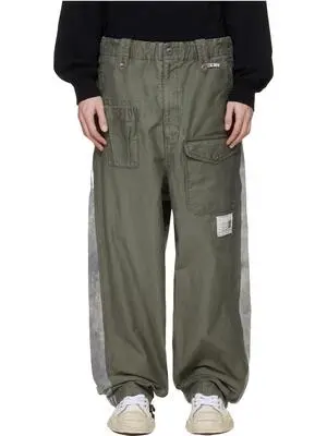 Mihara Yasuhiro Patchwork Cargo Pants - Green