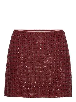 ROTATE BY BIRGER CHRISTENSEN Sequin-embellished Mini Skirt - Red