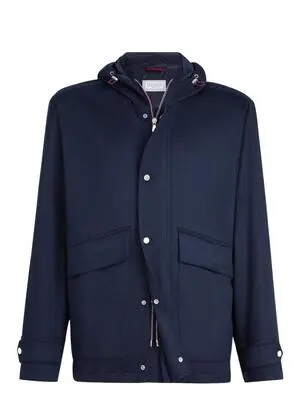Brunello Cucinelli Lightweight Flannel Parka - Blue