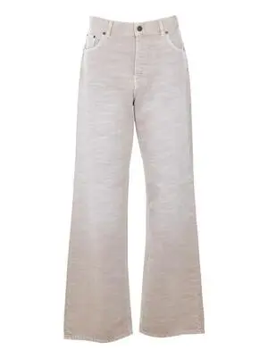 HAIKURE Logo Patch Wide-leg Jeans - Nude