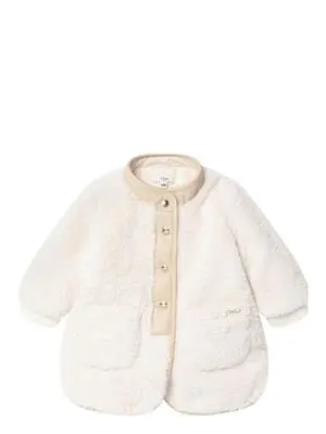 Chloé Long-sleeved Cotton Jacket With Logo Plaque - White