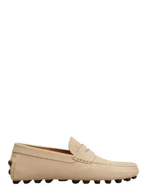 TOD'S Logo Detail Loafers - Beige