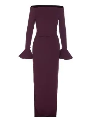 Solace London Anica Flounce-sleeve Dress - Red