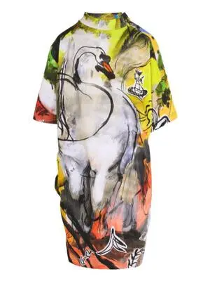 VIVIENNE WESTWOOD Drunken Swan" Graphic T-shirt Dress - Multicolor