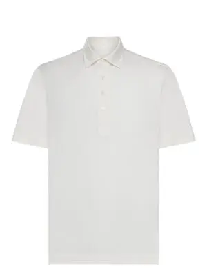 Zegna Collared Button Polo Shirt White