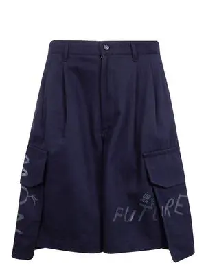 Comme Des Garçons Printed Cargo Shorts - Black