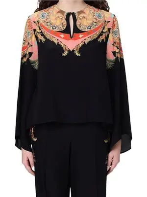Etro Printed Keyhole Blouse - Black