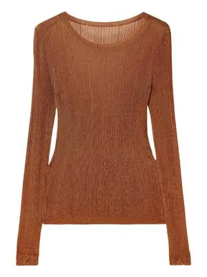 Ulla Johnson Long-sleeved Knitted Top - Bronze
