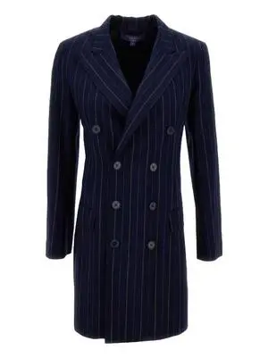 Ralph Lauren Camden Pinstripe Double-breasted Dress - Blue
