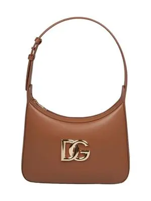 Dolce & Gabbana Logo Plaque Shoulder Bag - Caramel Color