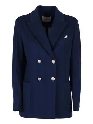 CIRCOLO 1901 Double-breasted Blazer With Notched Lapel - Black