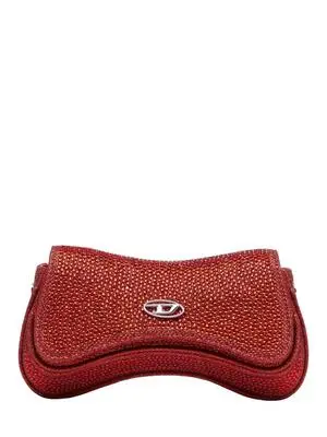DIESEL® Play-mini Crossbody Bag Embellished Lurex - Red