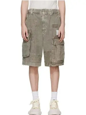 Mihara Yasuhiro Distressed Cargo Shorts - Light Gray