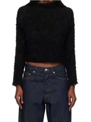 Issey Miyake Long-sleeved Drop-shoulder Sweater - Black