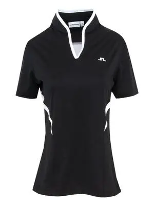 J. Lindeberg Short Sleeve Polo Shirt With Collar And Emblem - Black