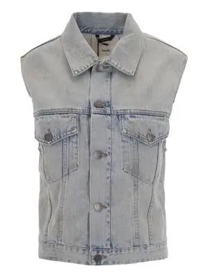 HAIKURE Ryder Sleeveless Denim Jacket - Dusty Blue