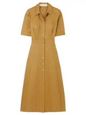 Ulla Johnson Pleated Midi Dress - Brown