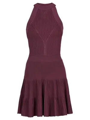 Balmain Sleeveless Openwork Knit Flared Dress - Posture