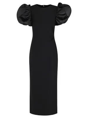 ROTATE BY BIRGER CHRISTENSEN Puff Sleeve Midi Dress - Black