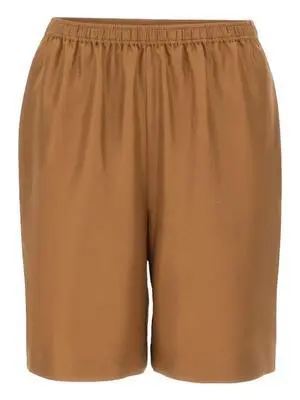 Loulou De Saison Relaxed Fit Shorts With Elastic Waistband - Brown